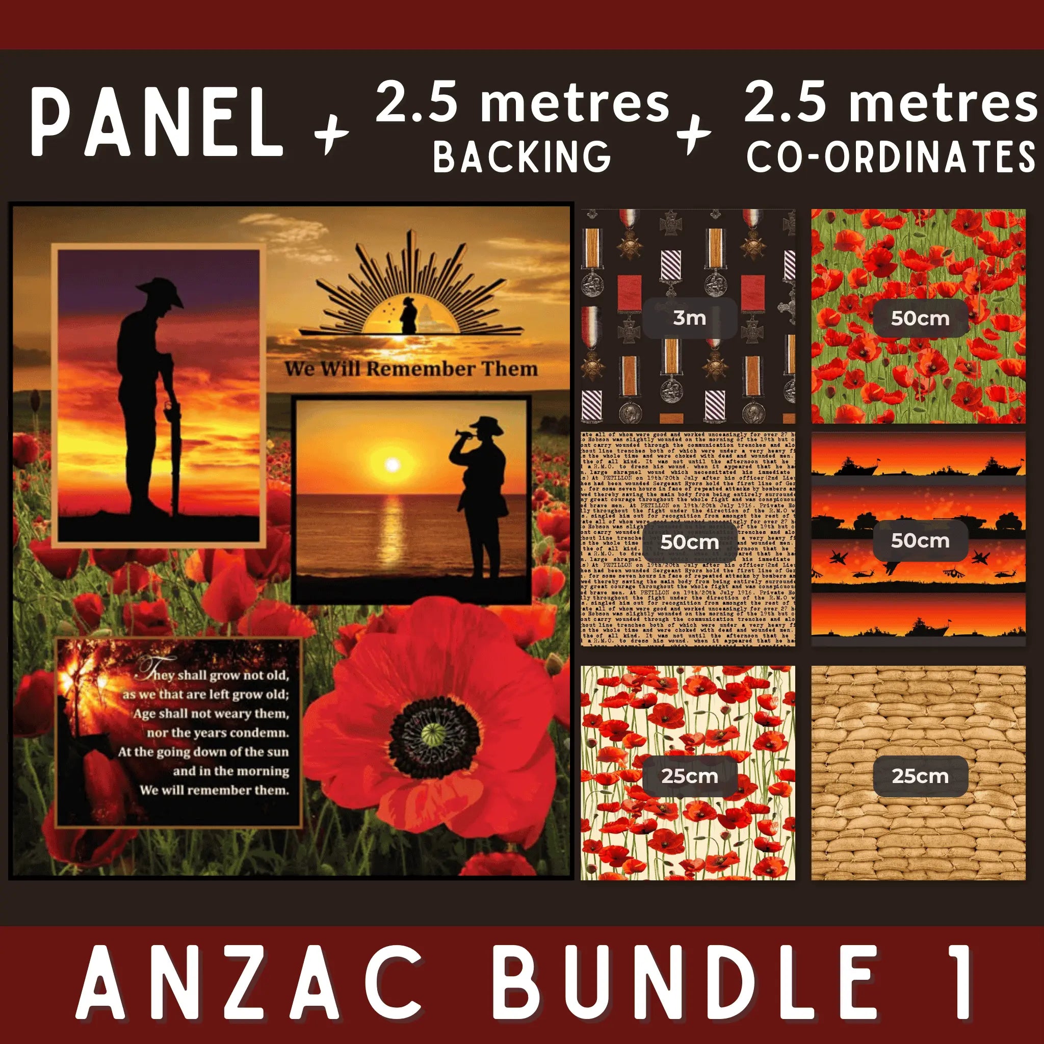 ANZAC Bundle 1 – Three Wishes Patchwork Fabric